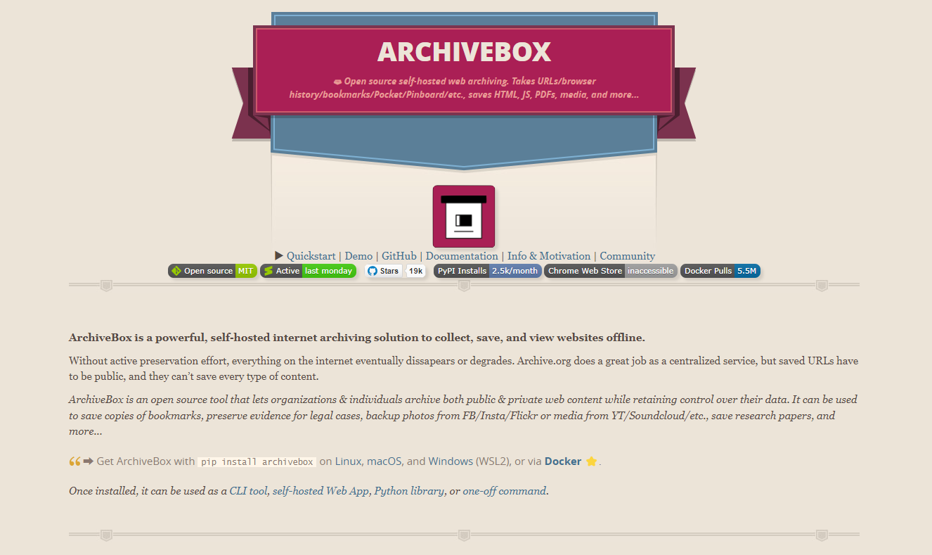 【Archivebox】セルフホスティングのWebアーカイブで情報が消える心配なく保存 | ううら.site